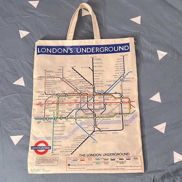 Vintage | Bags | Vintage London Underground Map Graphic Tote | Poshmark